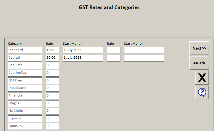 BAS - GST Categories and G numbers – Agrimaster