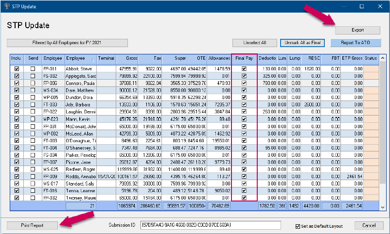 STP Mark Final Pay Reporting Event – Agrimaster