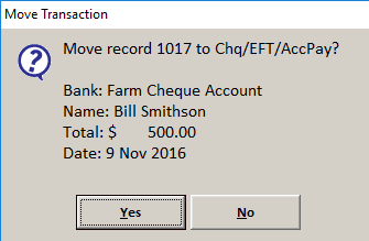 Returning Transactions To The EFT Area – Agrimaster
