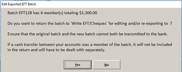 Returning Transactions To The Eft Area Agrimaster